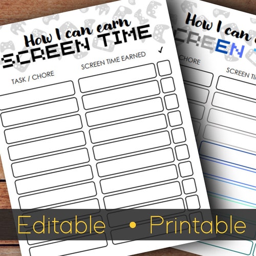 Screen Time Checklist Printable for Kids Before Screen Time - Etsy