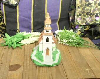 Hand Painted Ceramic Church - Etsy