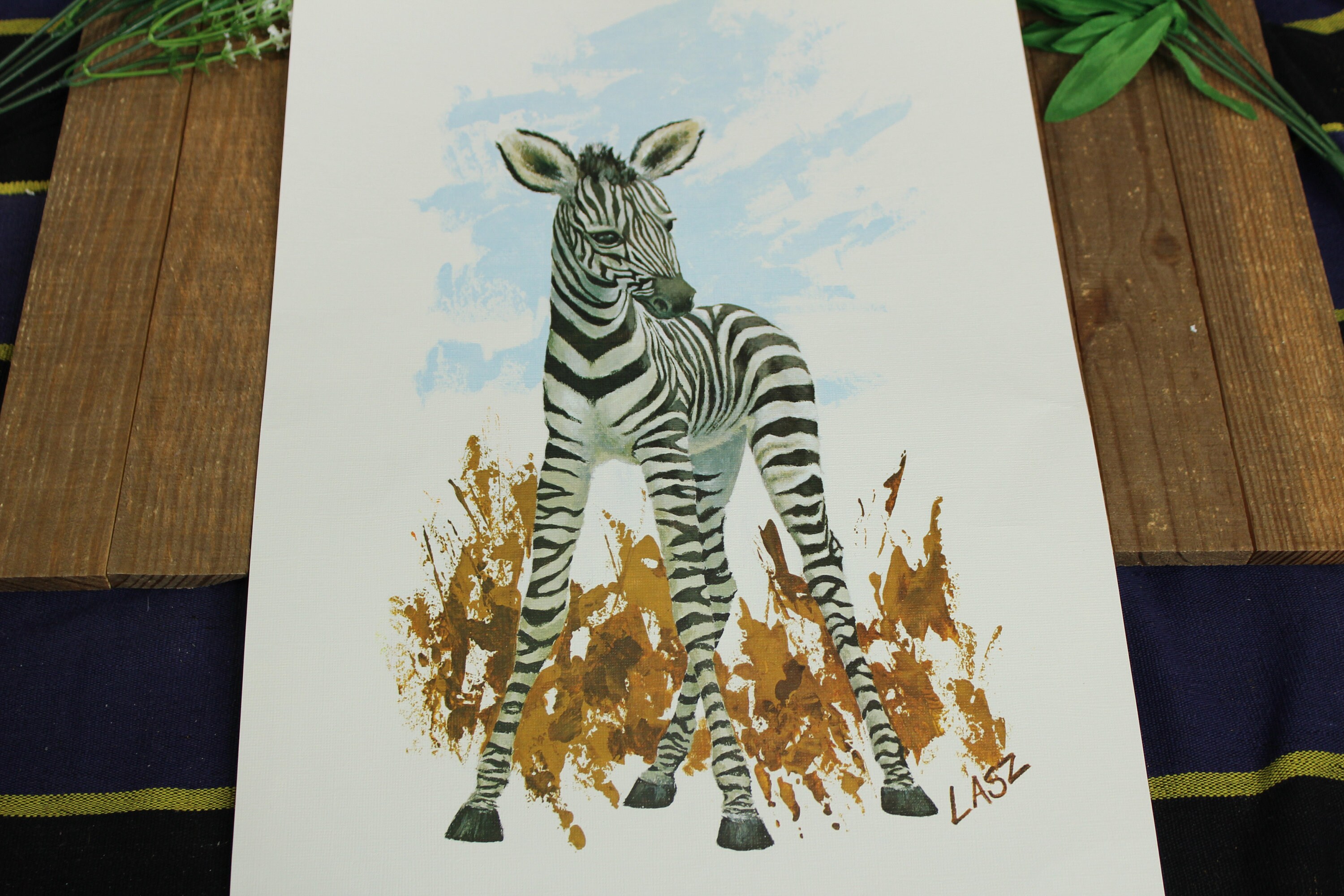 African Zebra Colt Print Picture on Canvas Paper White Brown - Etsy