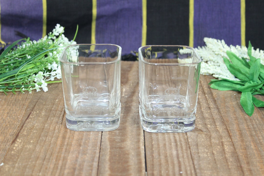 Crown Royal Small Square Clear Glass Drinking Tumblers 4in Lot of 2 ...