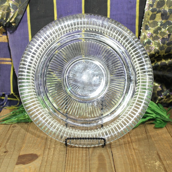 Large Round Glass Serving Platters - Etsy