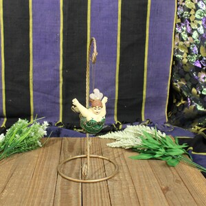 Ceramic Chubby Mermaid Christmas Ornament and 11in Metal Stand Knick ...