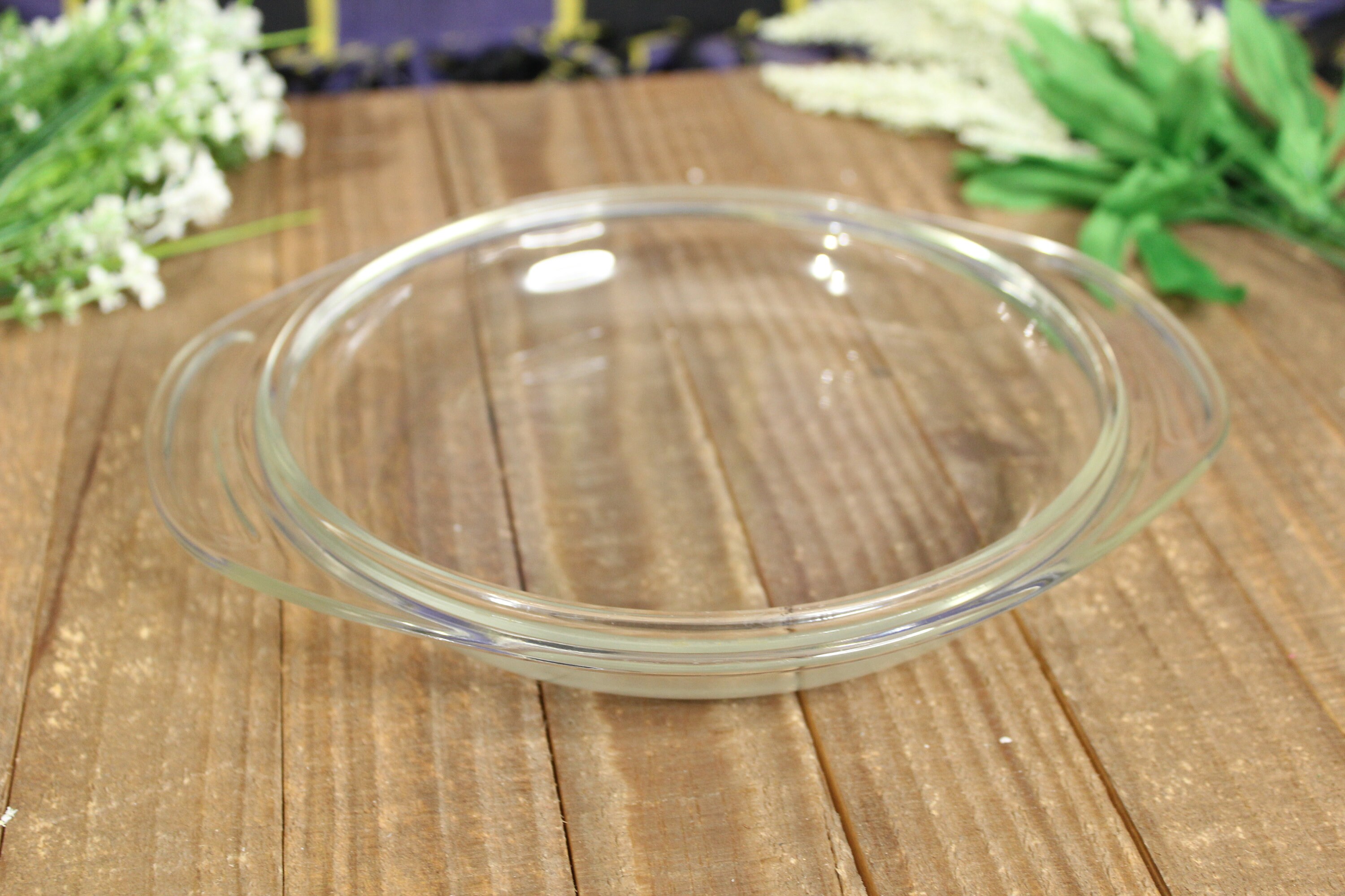 Pyrex Large Round Clear Glass Dish Top/lid 9inx8in Home Kitchen ...