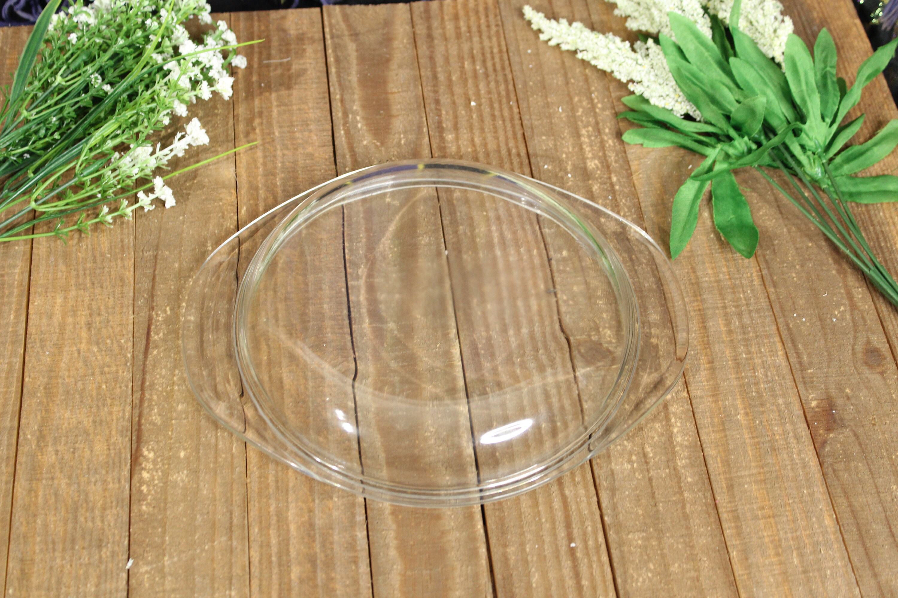 Pyrex Large Round Clear Glass Dish Top/lid 9inx8in Home Kitchen ...
