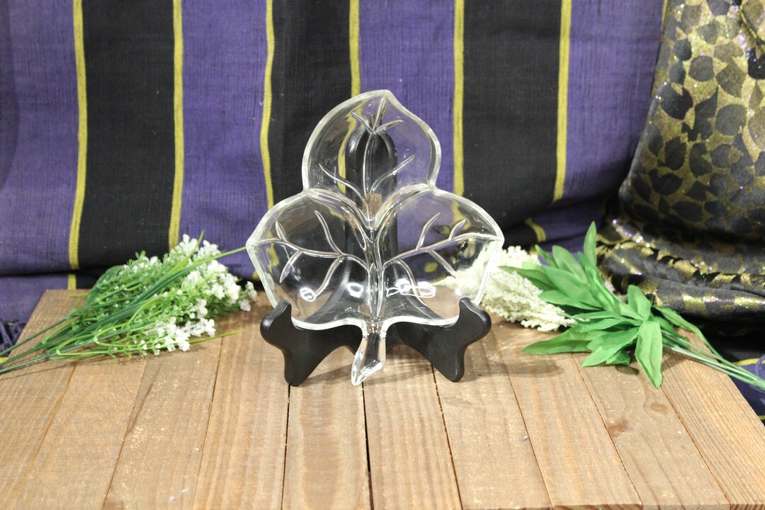 Clear Glass Maple Leaf Candy Dish Plate 8in X 6in Home Decor Living - Etsy
