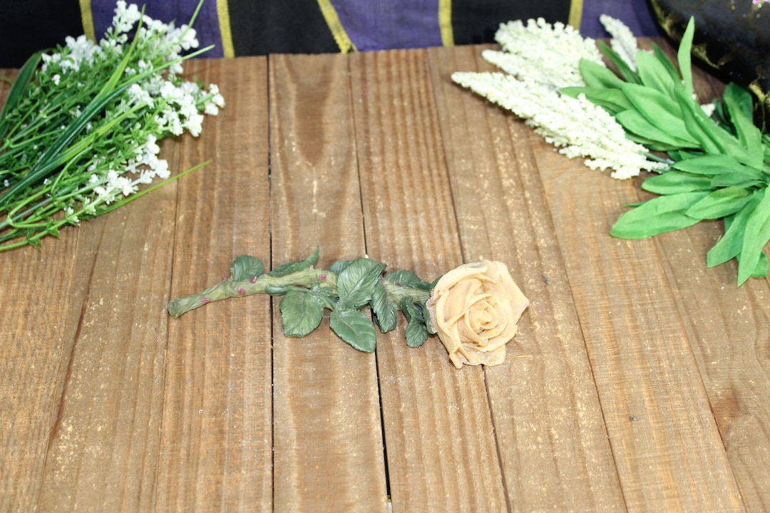 Vintage Resin Miniature Pink Rose Green Pink Flower Knick Knack Home ...