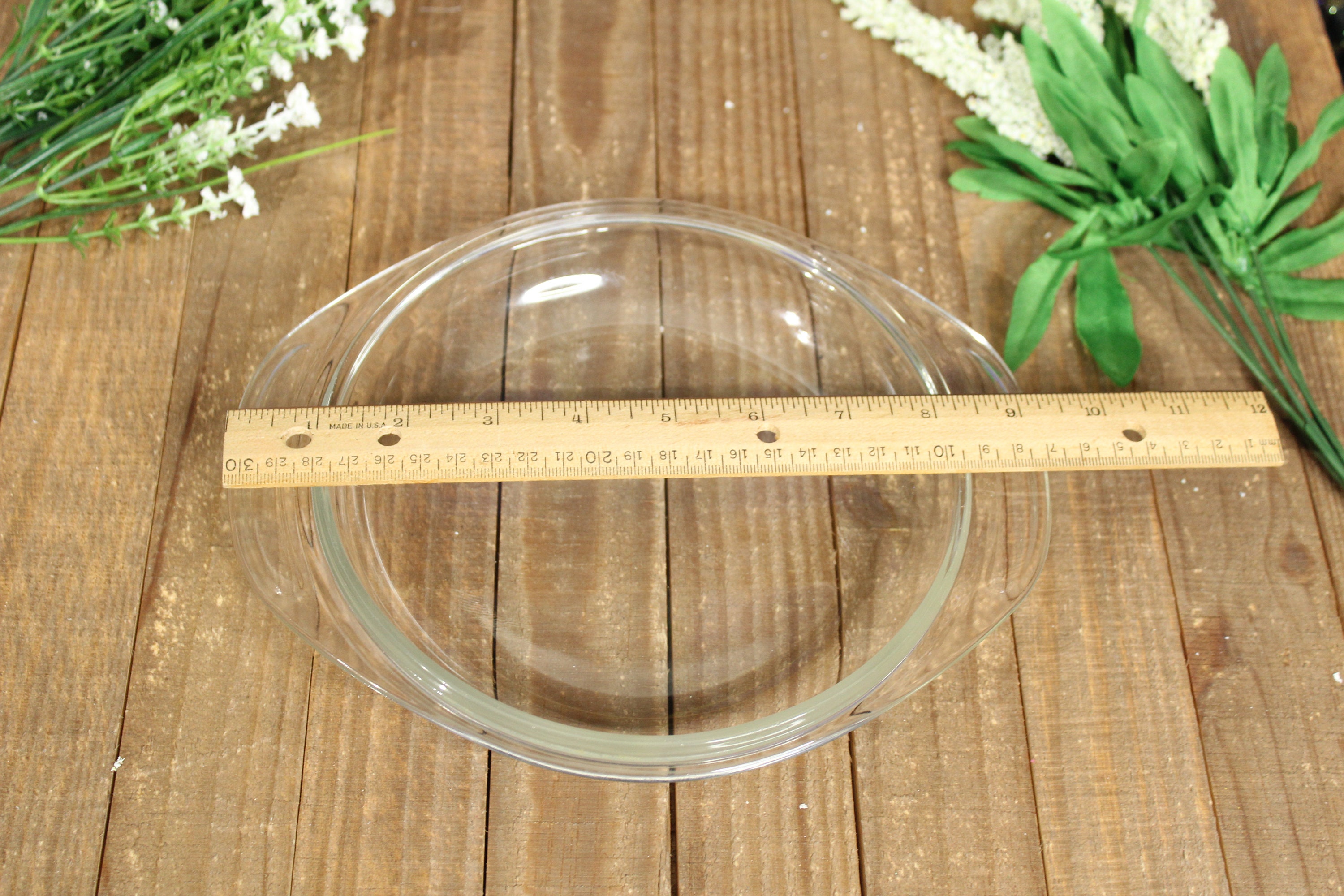 Pyrex Large Round Clear Glass Dish Top/lid 9inx8in Home Kitchen ...
