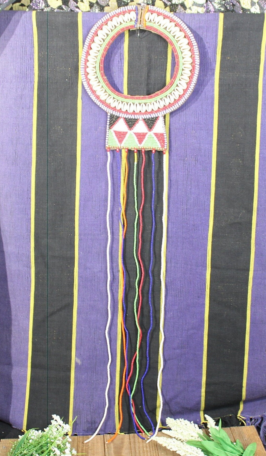 African Maasai Kenyan Enkarewa Wedding Multicolor Beaded Seashell ...