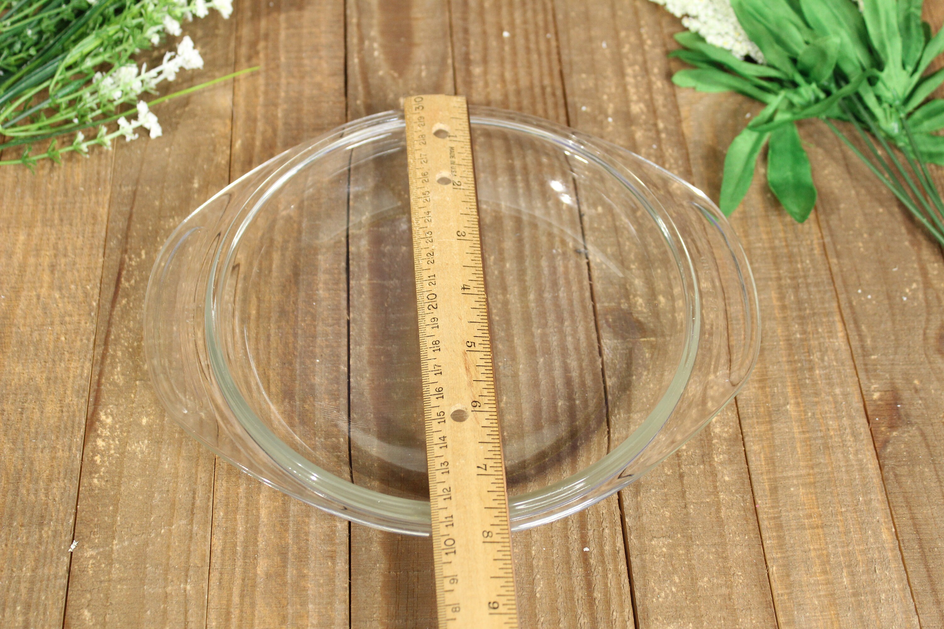 Pyrex Large Round Clear Glass Dish Top/lid 9inx8in Home Kitchen ...