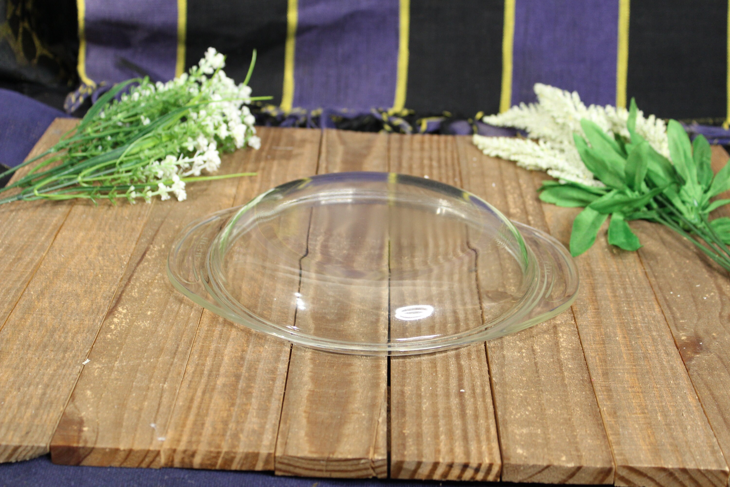 Pyrex Large Round Clear Glass Dish Top/lid 9inx8in Home Kitchen ...