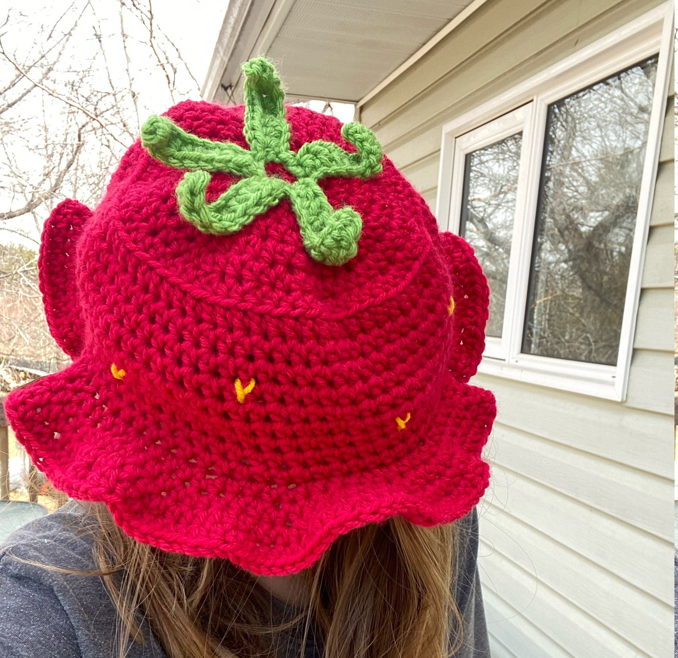 Strawberry Bucket Hat - Crochet PDF Pattern - Etsy
