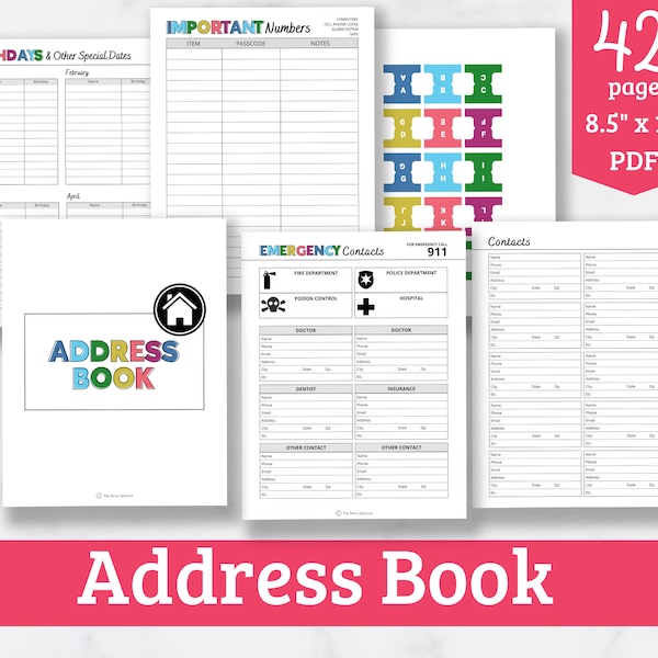 Address Book Printable - Etsy