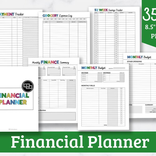 Financial Planner Printable Budget Planner Expense Tracker - Etsy