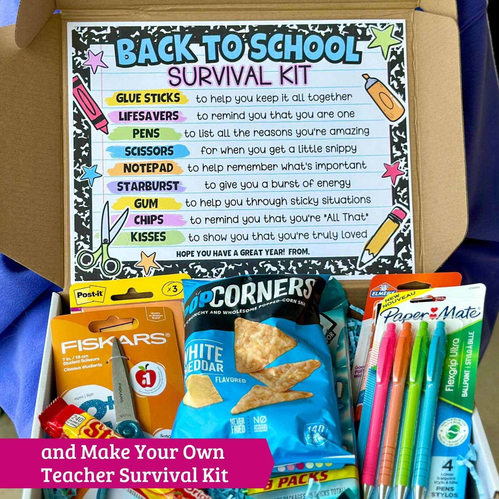 Teacher Survival Kit Printable Gift Tag - Back to School Gift Ideas for ...