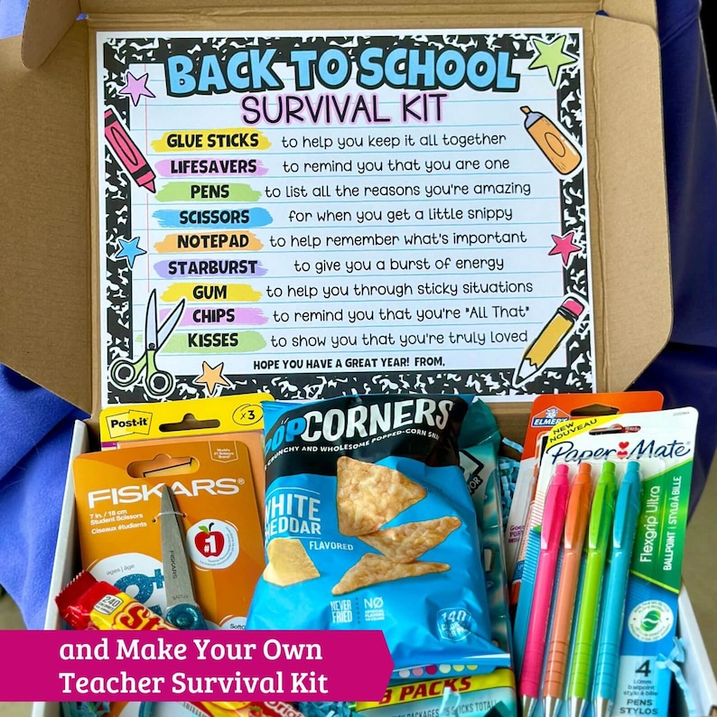 Teacher Survival Kit Printable Gift Tag - Back to School Gift Ideas for ...