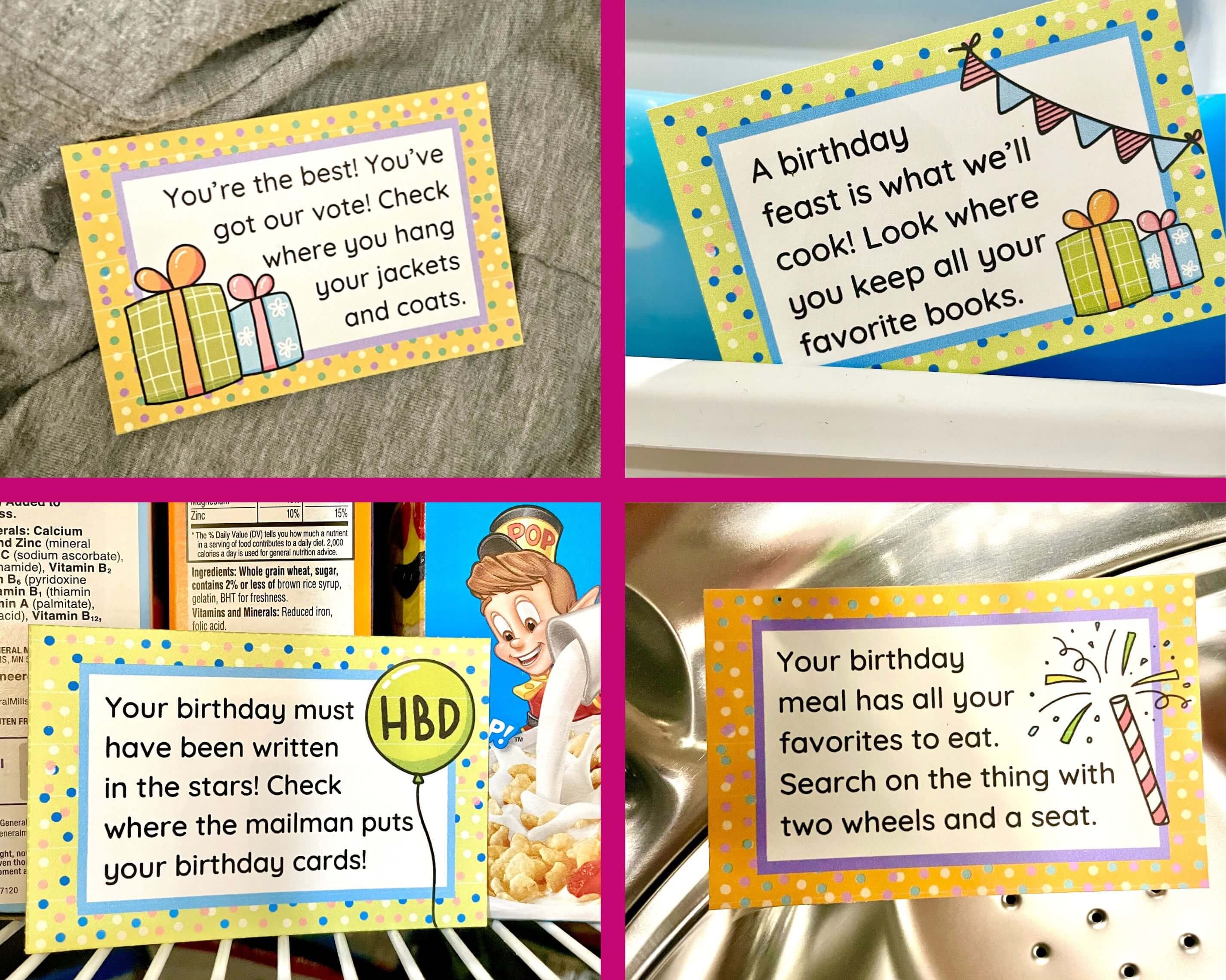 Birthday Scavenger Hunt Clues for Kids - 33 Printable Rhyming Birthday ...
