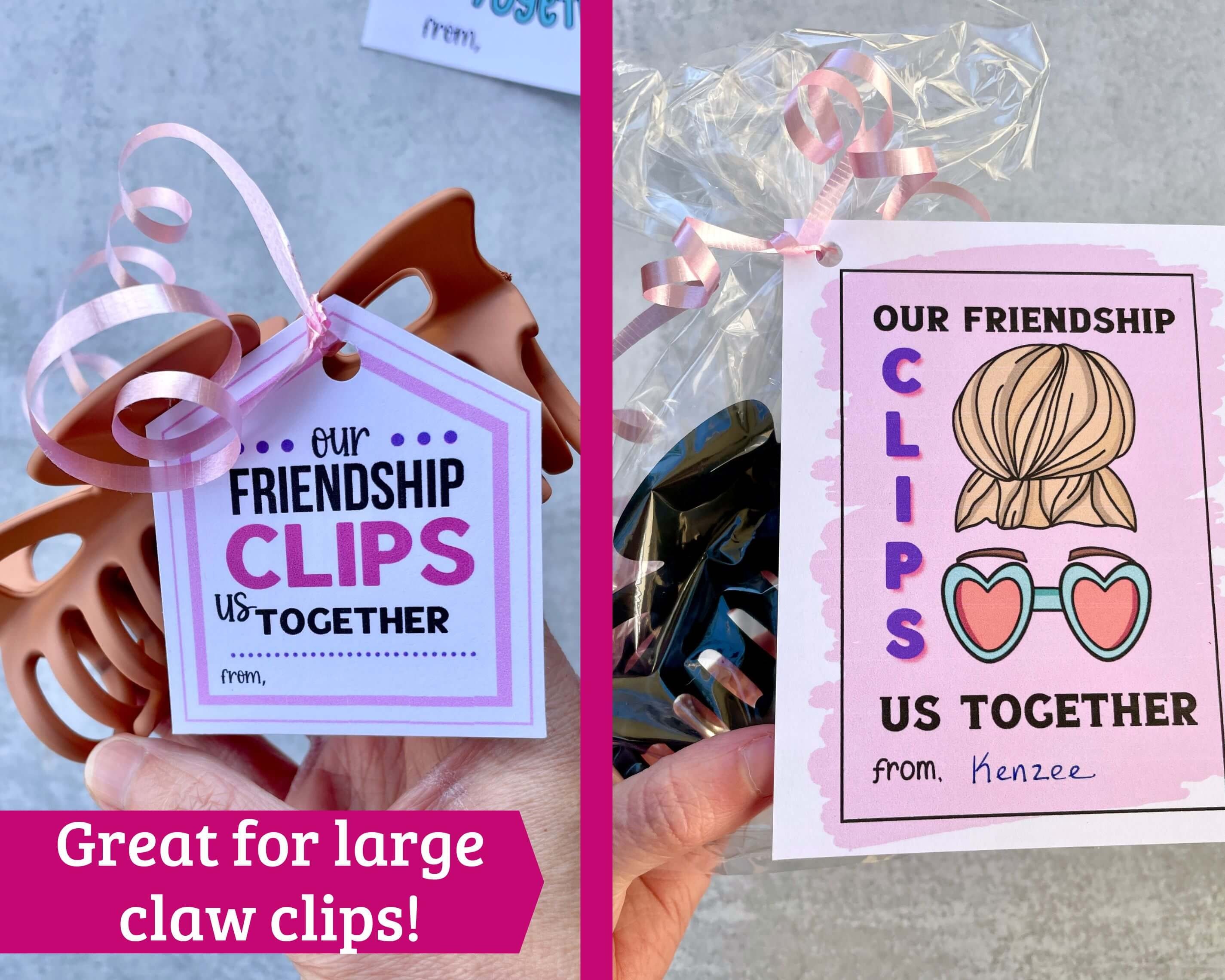 Hair Clip Valentines or Gift Tags for Teens and Kids - Printable Gift ...