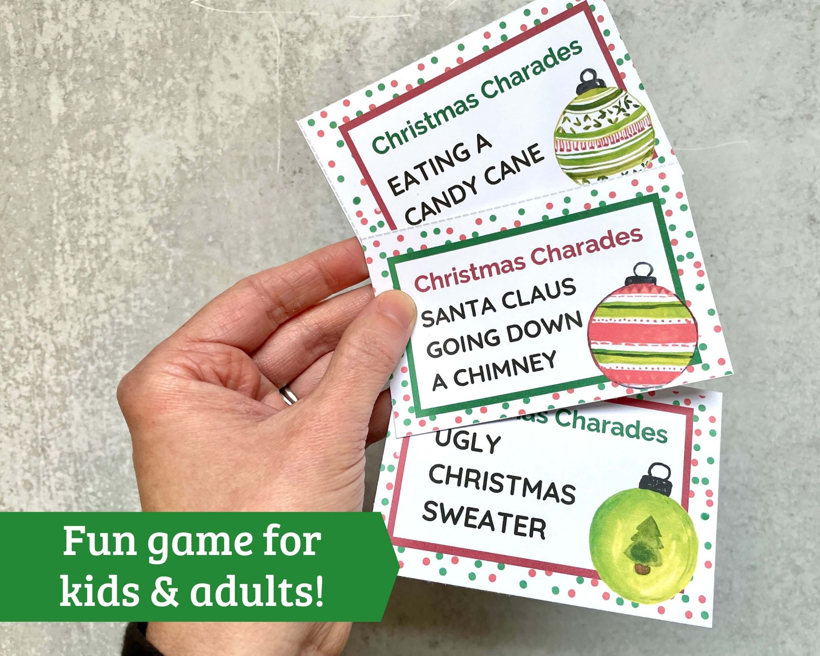 Christmas Charades Printable Cards for Kids and Adults - 72 Pre-filled ...
