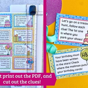 Birthday Scavenger Hunt Clues for Kids - 33 Printable Rhyming Birthday ...