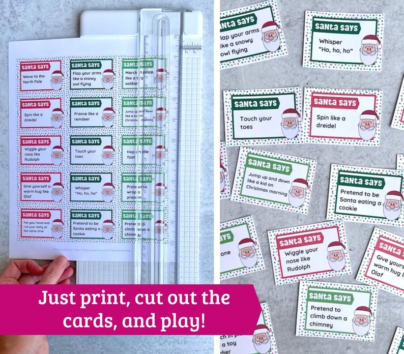 Santa Says Game - Printable Christmas Game for Kids - Preschool and ...