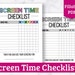 Screen Time Checklist Printable for Kids - Before Screen Time Checklist ...