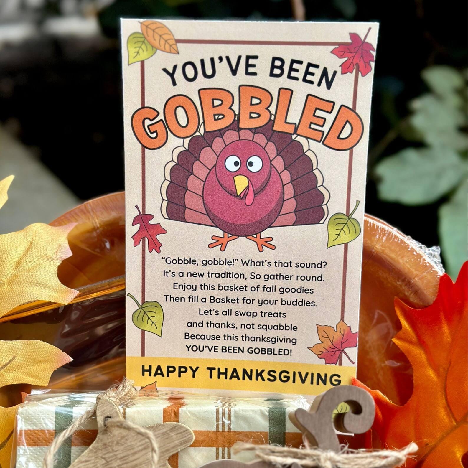 You've Been Gobbled Printable Tags for Thanksgiving - You've Been ...