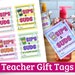 Teacher Gift Tags for Hand Soap and Coffee Gift Card - Printable ...
