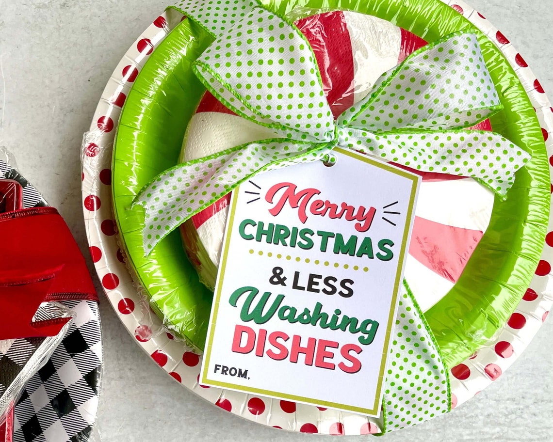 Paper Plate Christmas Gift Tags for less Dishes Neighbor Gifts ...