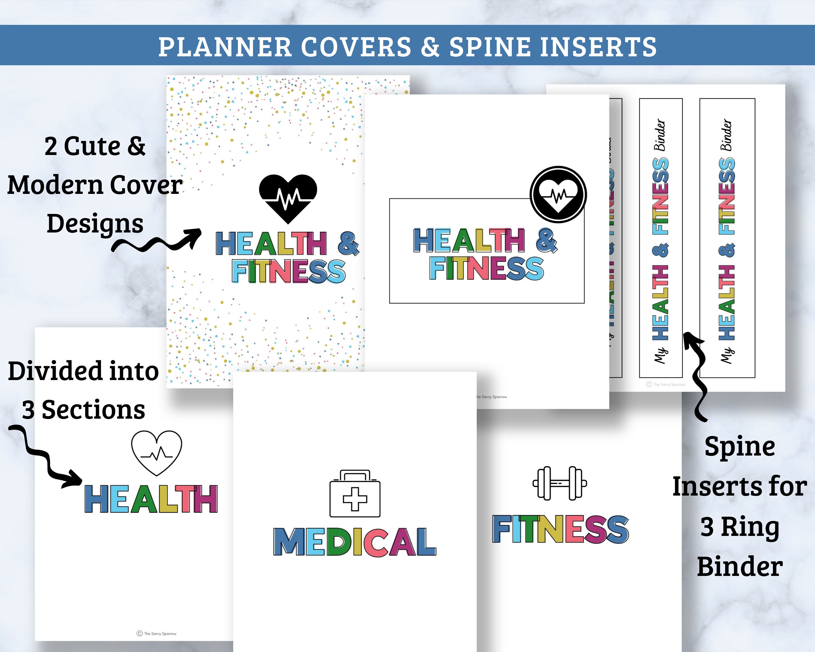 Health and Fitness Binder - Keep Track of Health, Fitness, and Medical ...