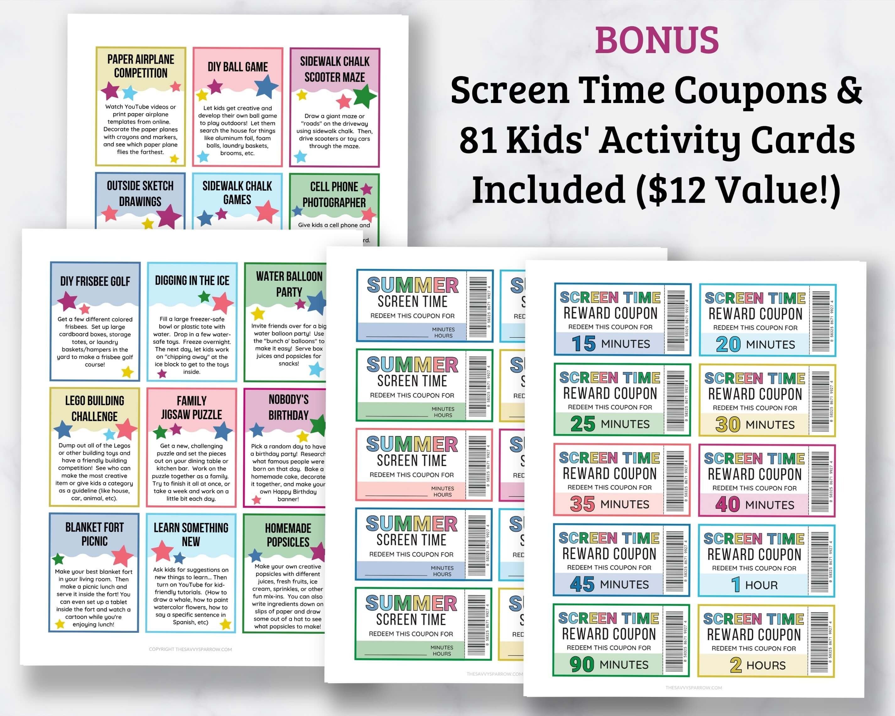 Summer Planner Printable Summer Activity Planner and Bucket Lists BONUS ...