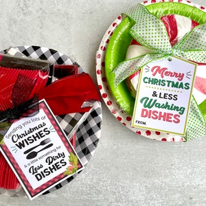 Paper Plate Christmas Gift Tags for "less Dishes" Neighbor Gifts ...