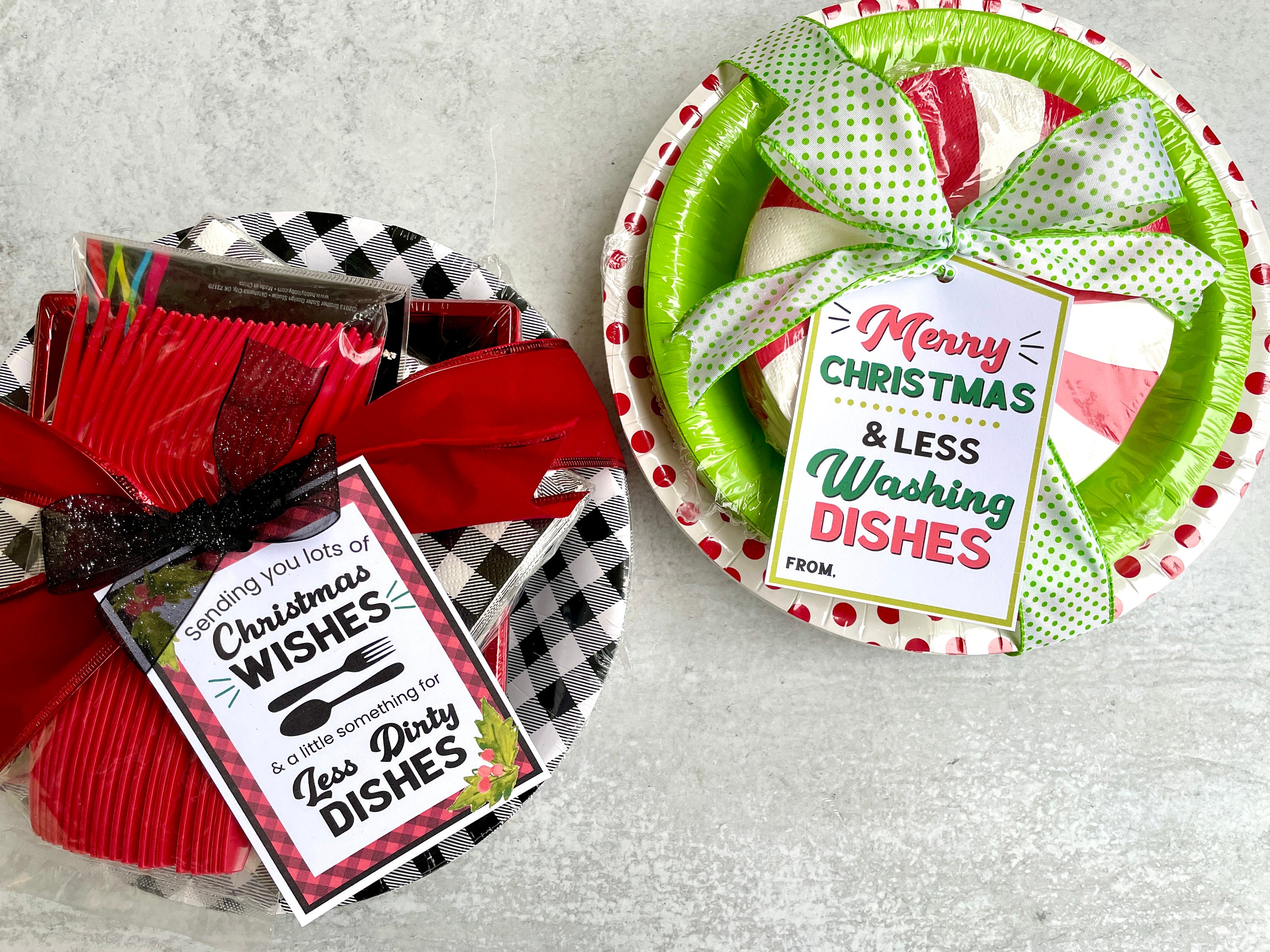 Paper Plate Christmas Gift Tags for "less Dishes" Neighbor Gifts ...