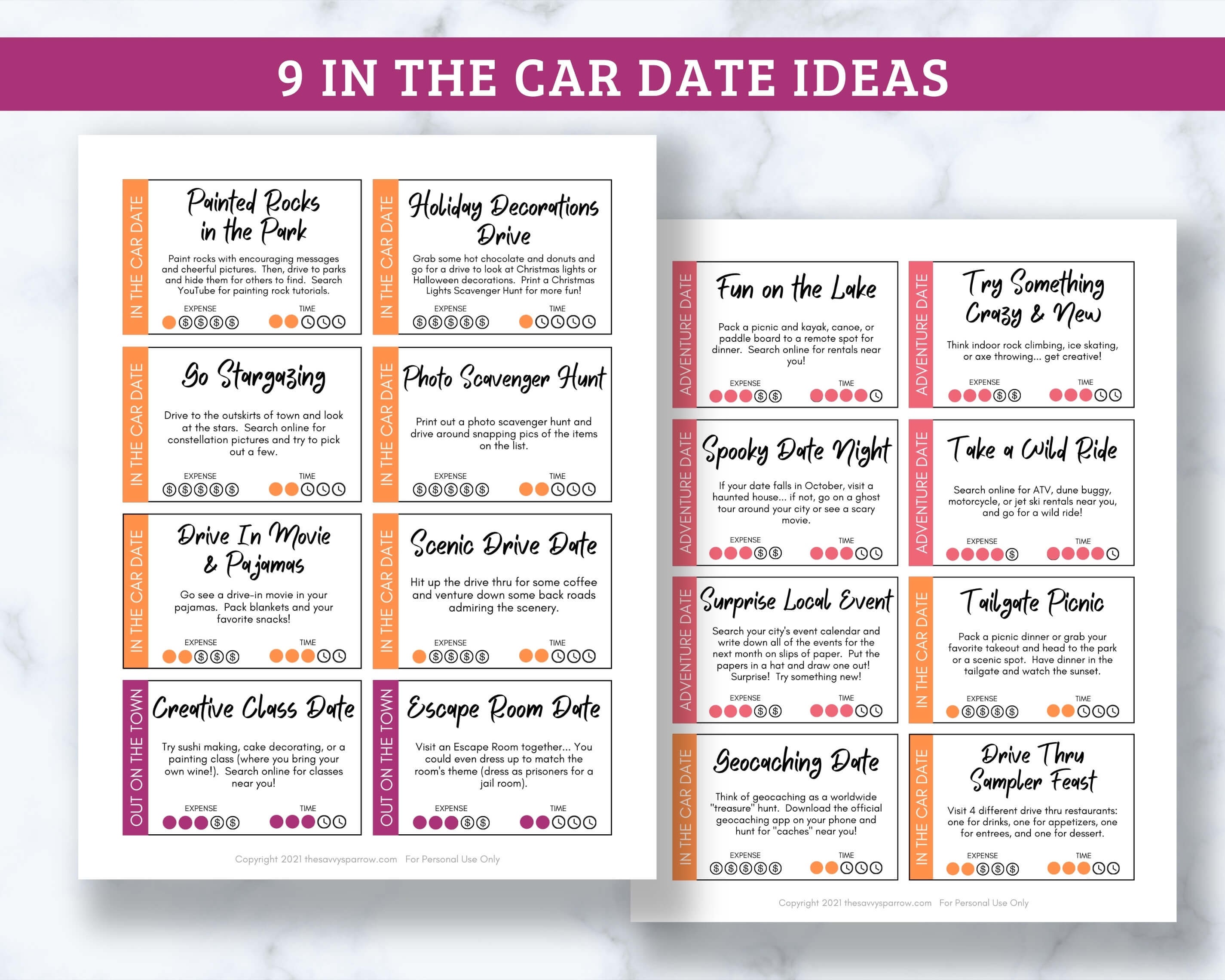 Date Night Idea Cards 94 Printable Date Cards With Awesome - Etsy