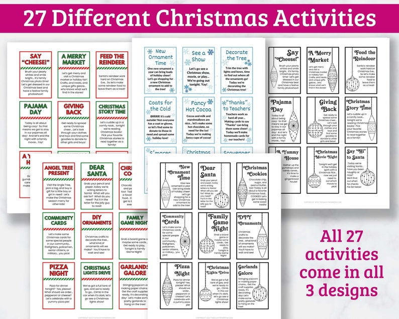 DIY Advent Calendar Printables - Advent Calendar Numbers and Christmas ...