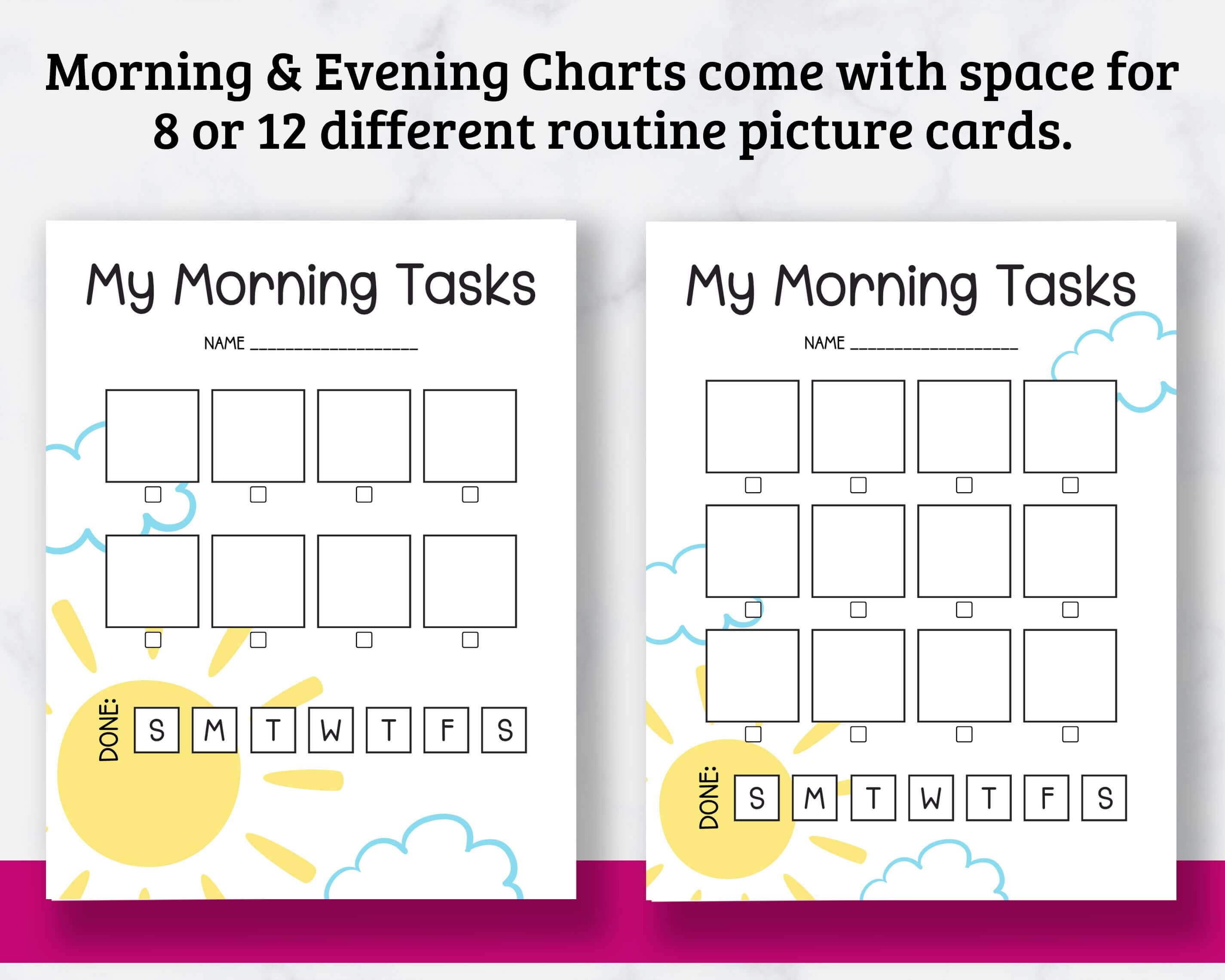 Kids Daily Responsibilities Chart With Pictures, Chore Chart, Daily ...