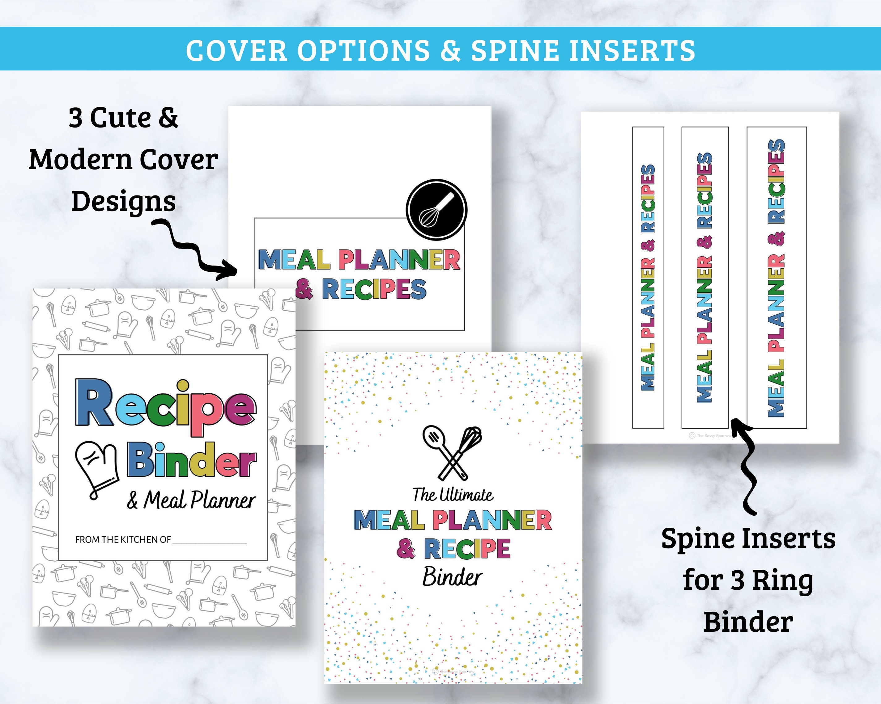 Recipe and Meal Planner Binder Printable Recipe Binder Meal Planner ...