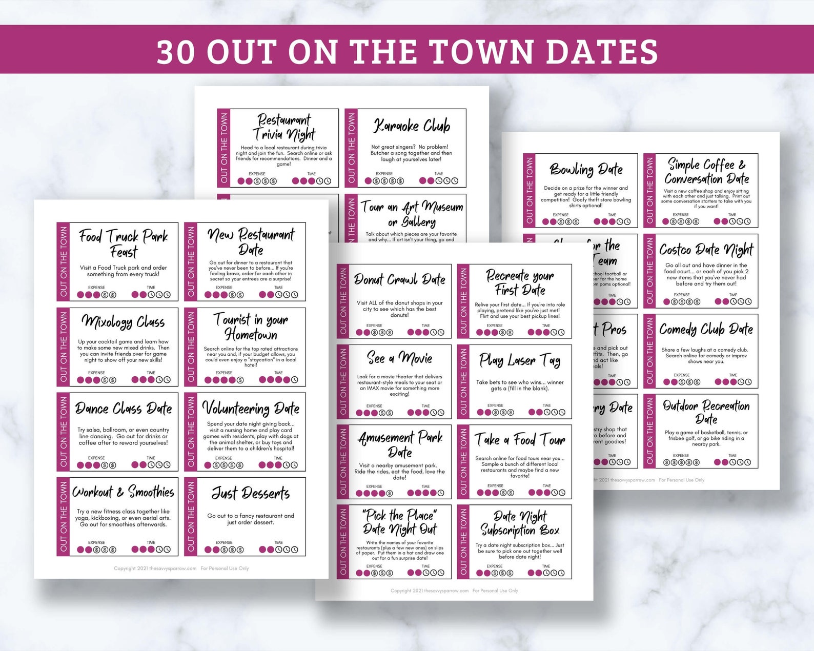 Date Night Idea Cards - 94 Printable Date Cards With Awesome Date Ideas ...