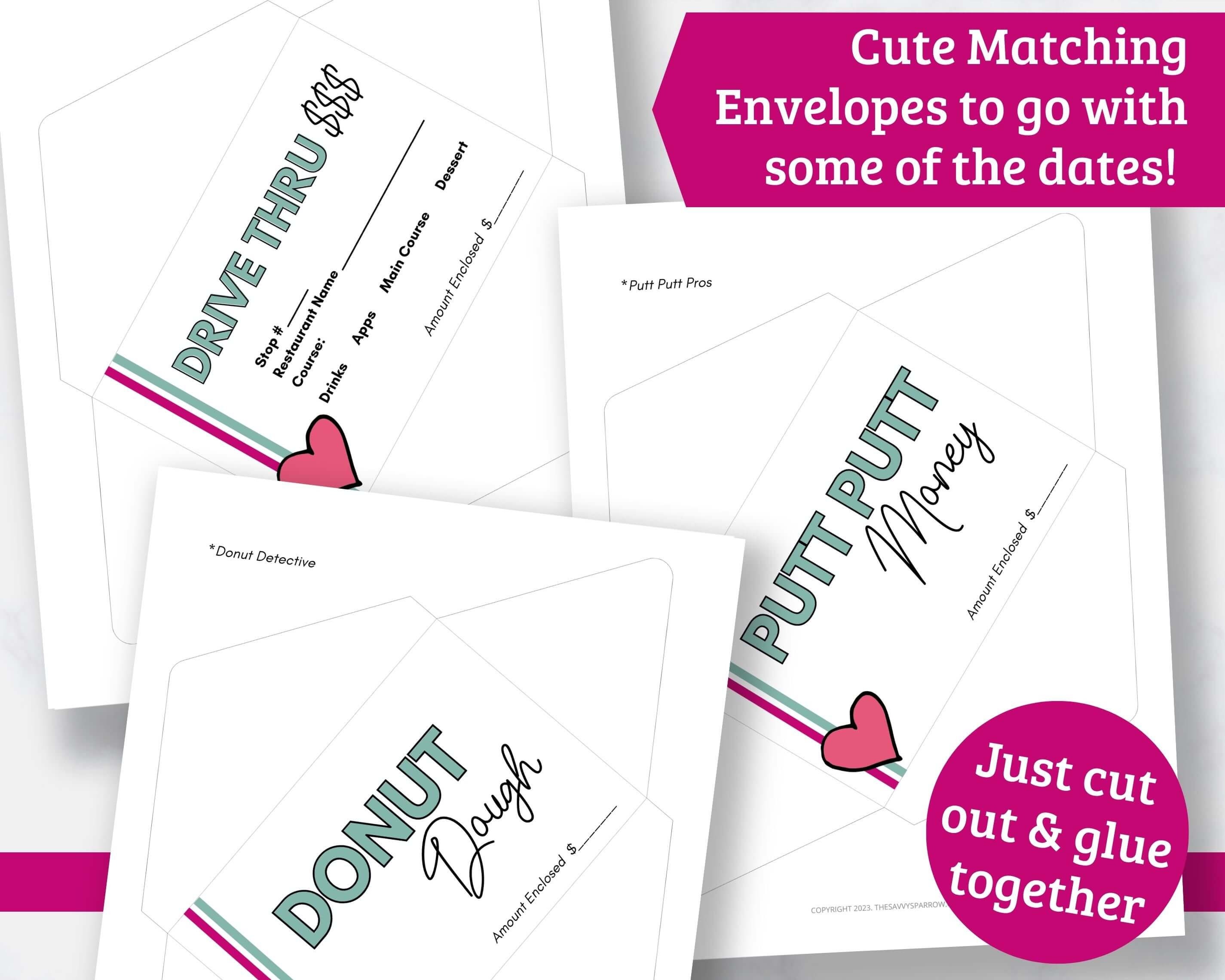 Year of Dates Printables - 18 Printable Date Ideas and Envelope Labels ...