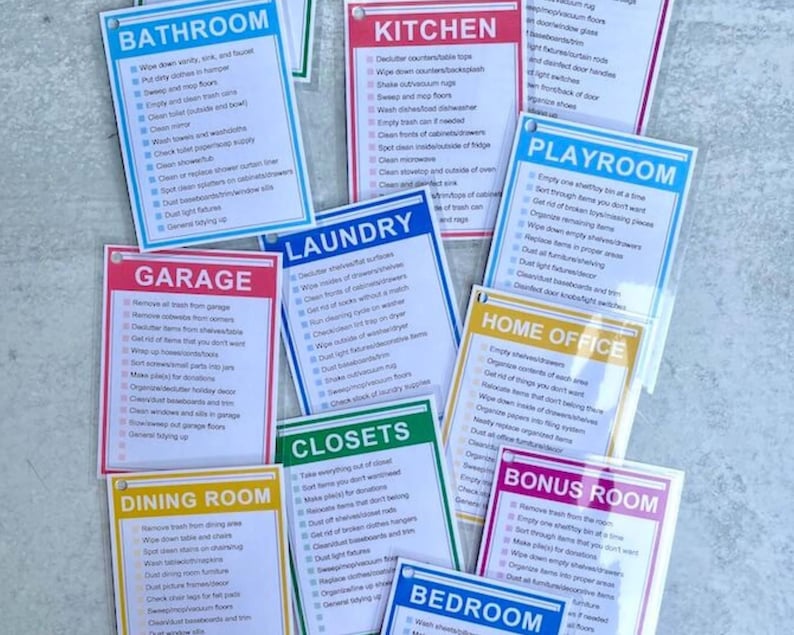 Editable Cleaning Chore Cards - Printable Cleaning Checklist Cards for ...