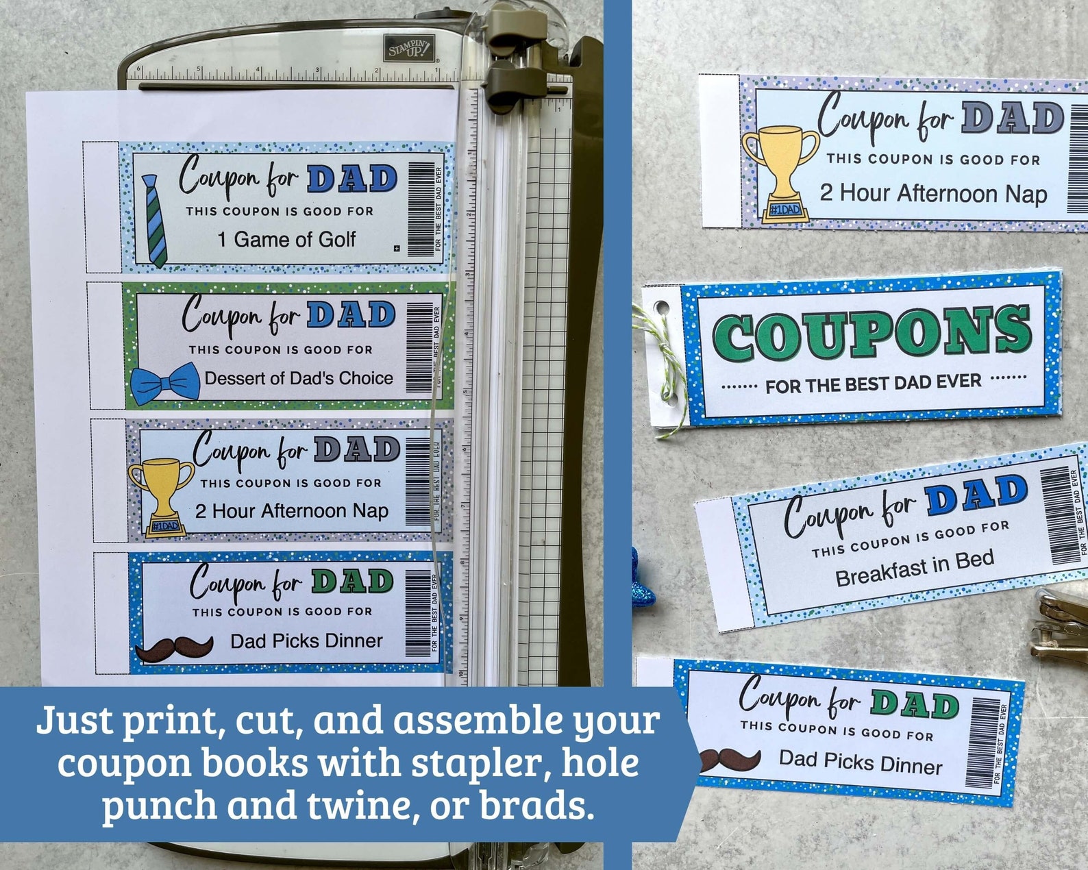 Printable Coupon Book for Dad Father's Day Coupons - Etsy