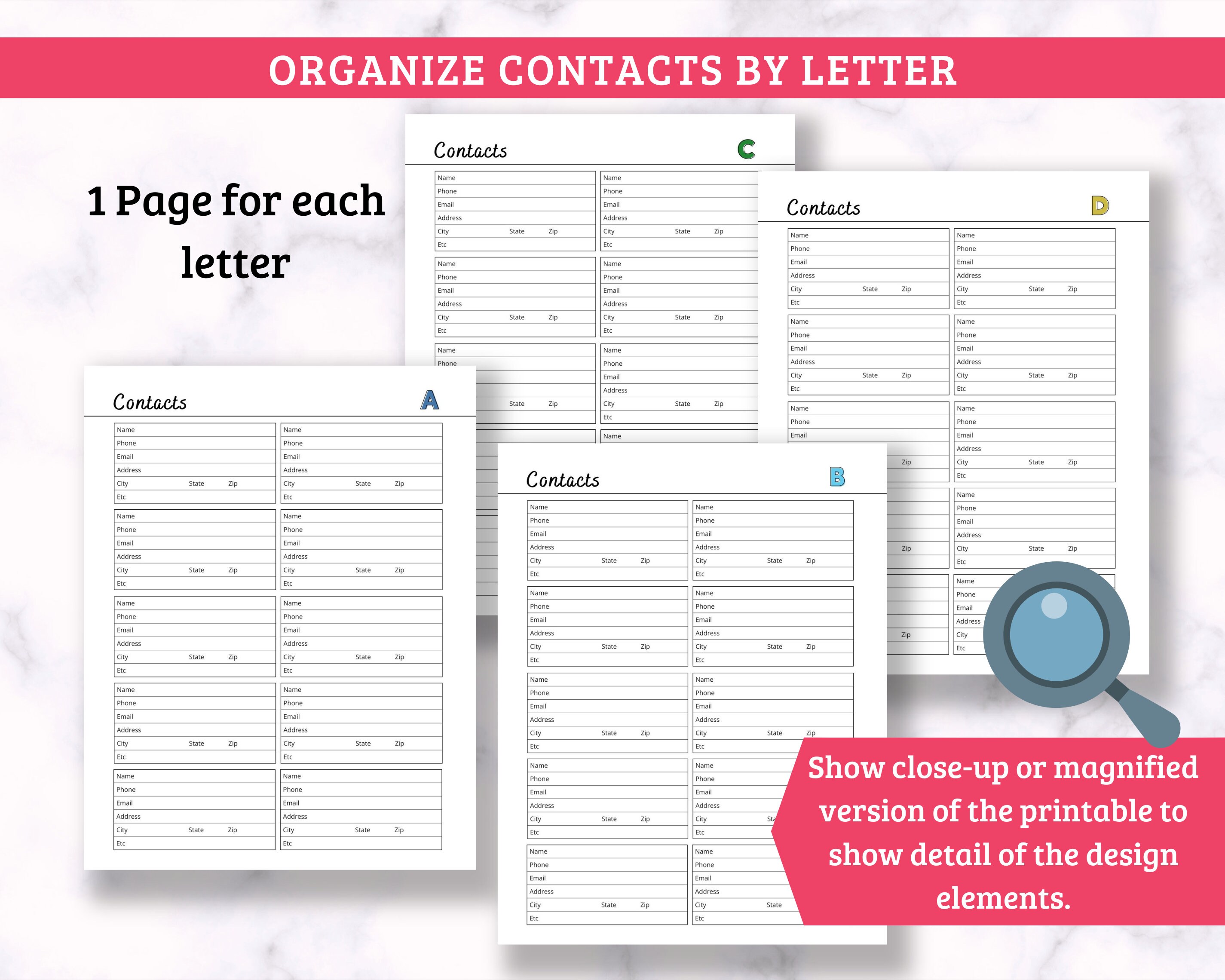 Address Book Printable Birthdays Tracker Emergency - Etsy