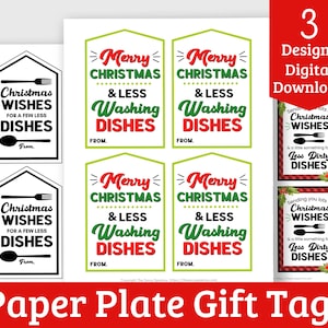 Paper Plate Christmas Gift Tags for "less Dishes" Neighbor Gifts ...
