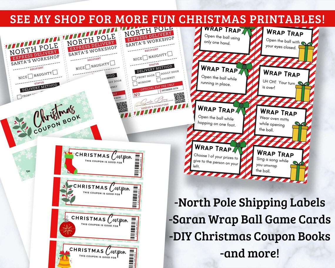 Christmas Dice Game - Fun Printable Christmas Gift Exchange Game for ...