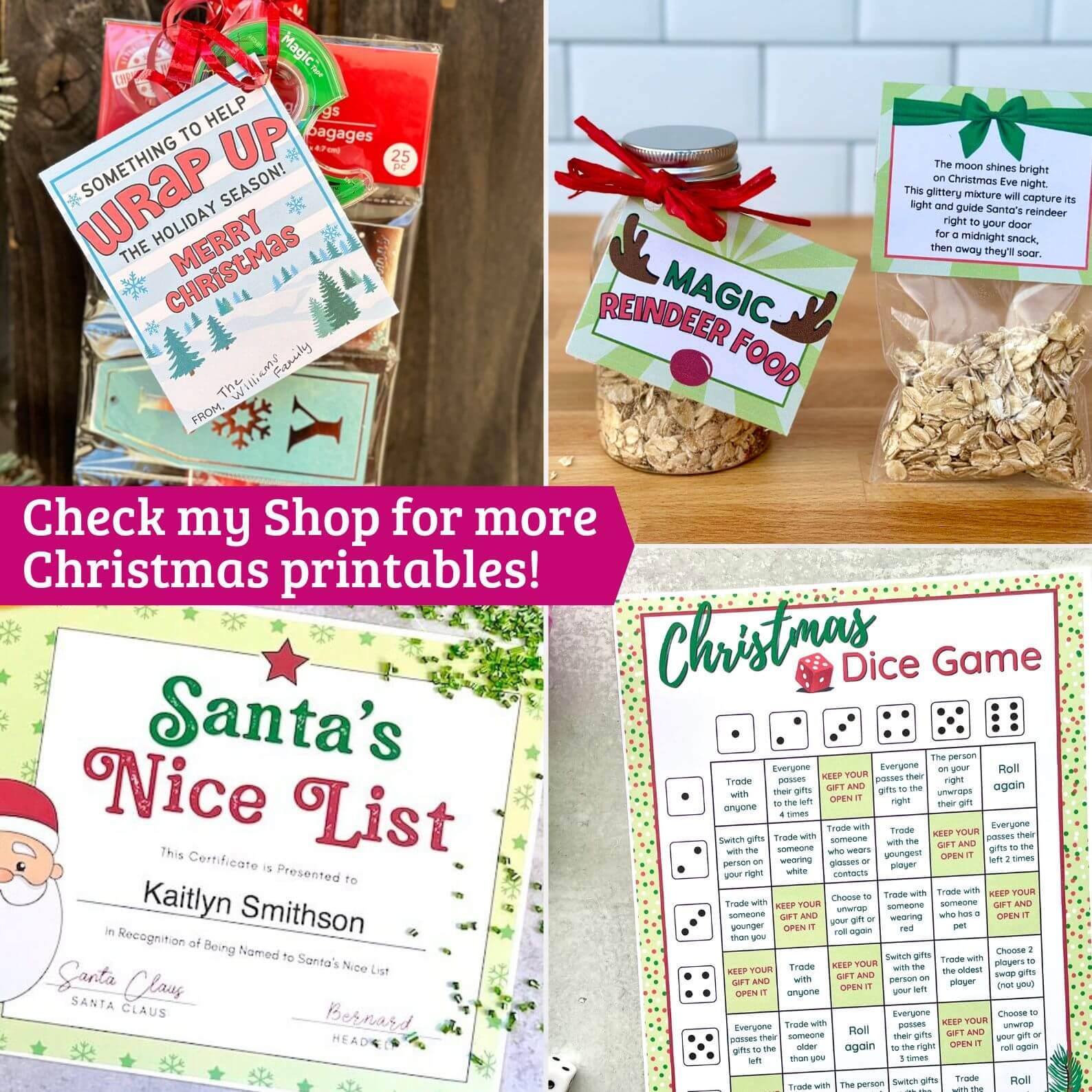 Christmas Popcorn Bar Signs - Christmas Snack Mix Printable Signs for ...