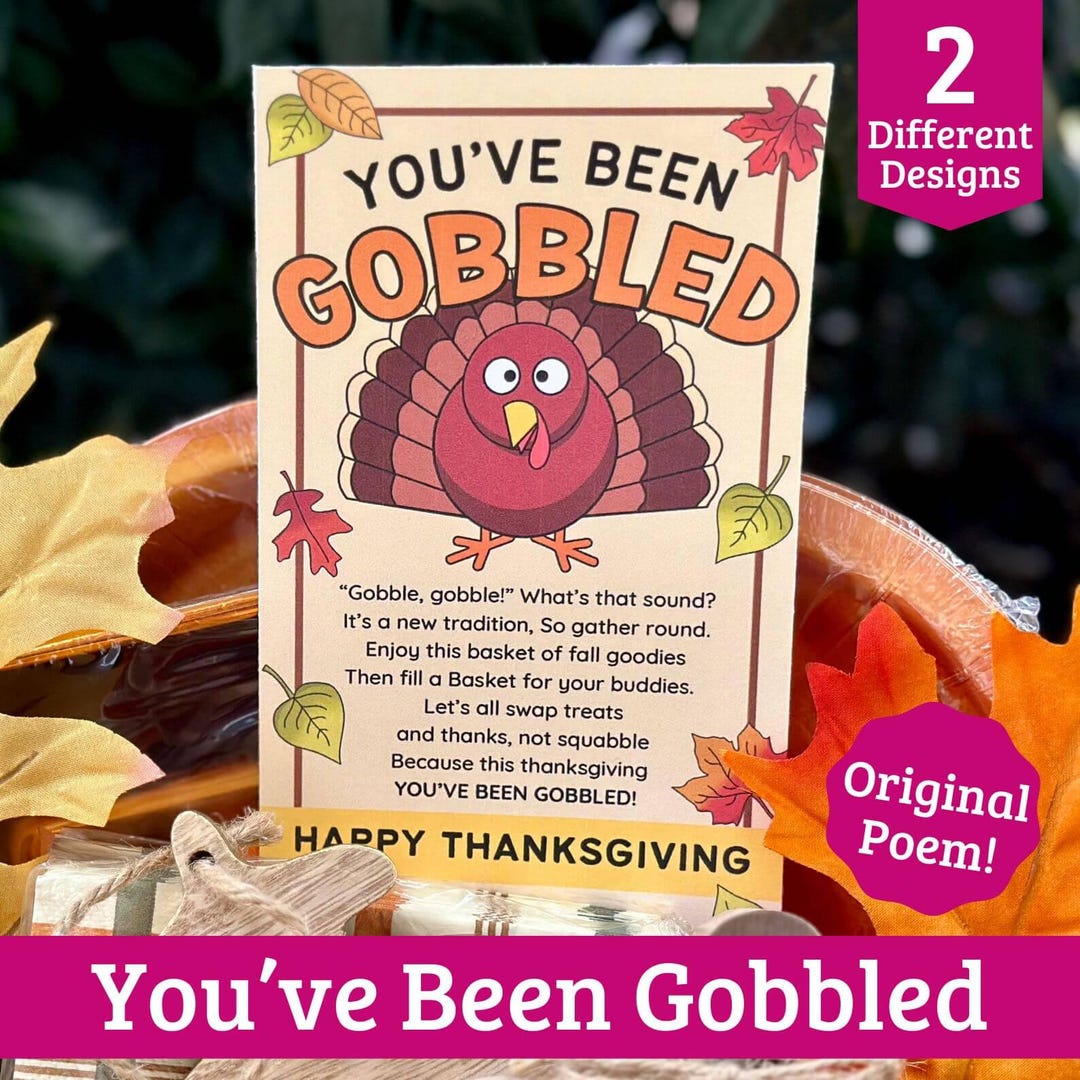 You've Been Gobbled Printable Tags for Thanksgiving - You've Been ...