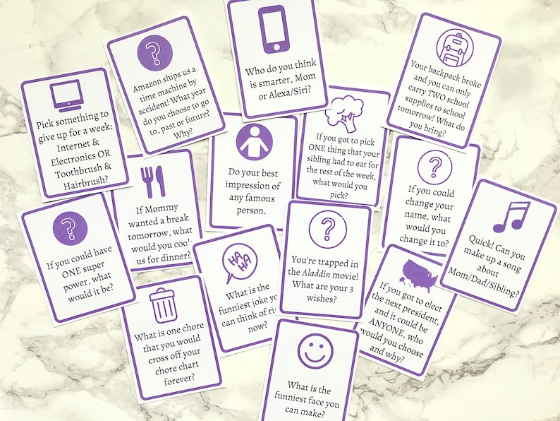 Conversation Starters for Kids 100 Printable Question Cards - Etsy