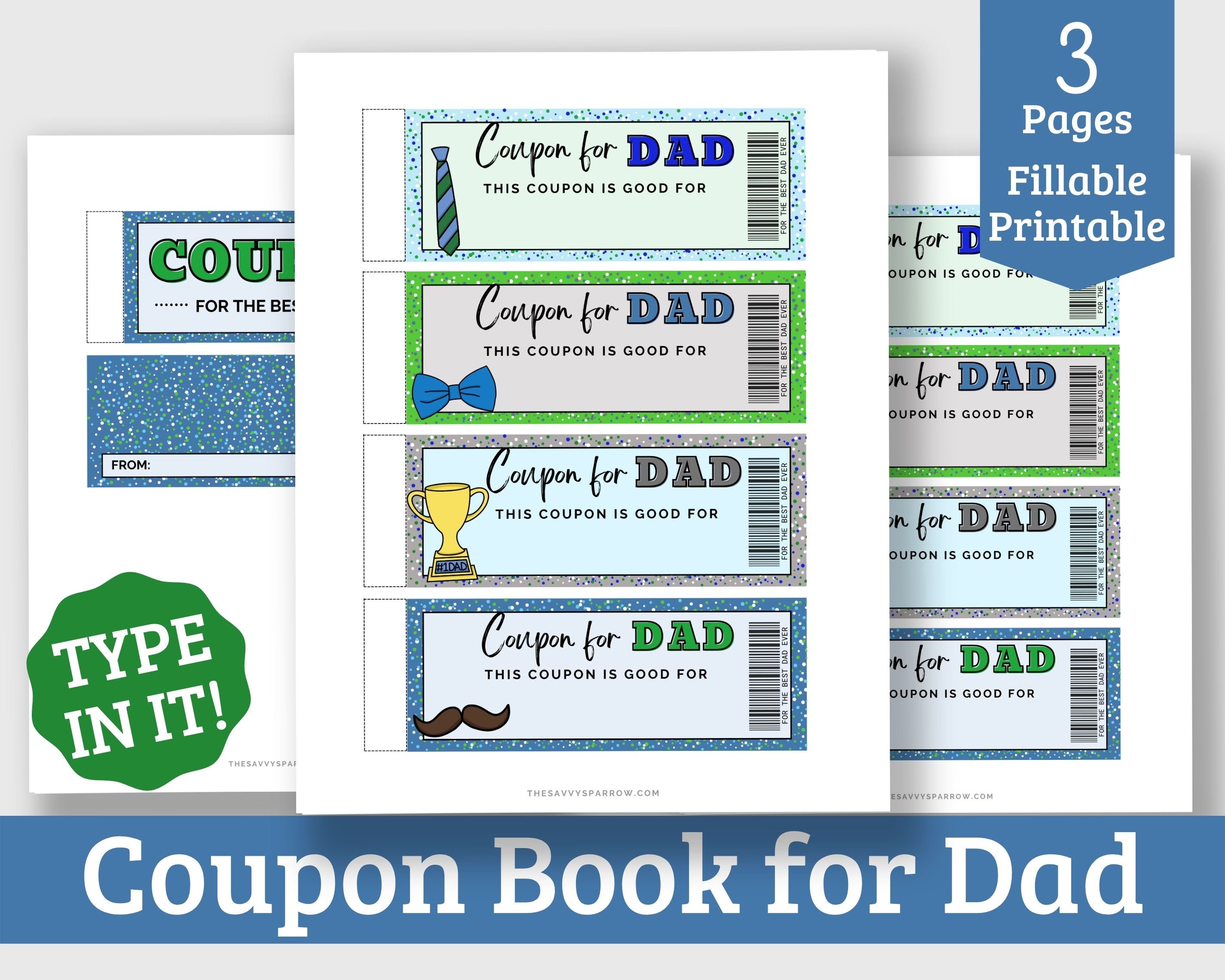 Printable Coupon Book for Dad Father's Day Coupons Printable Template ...