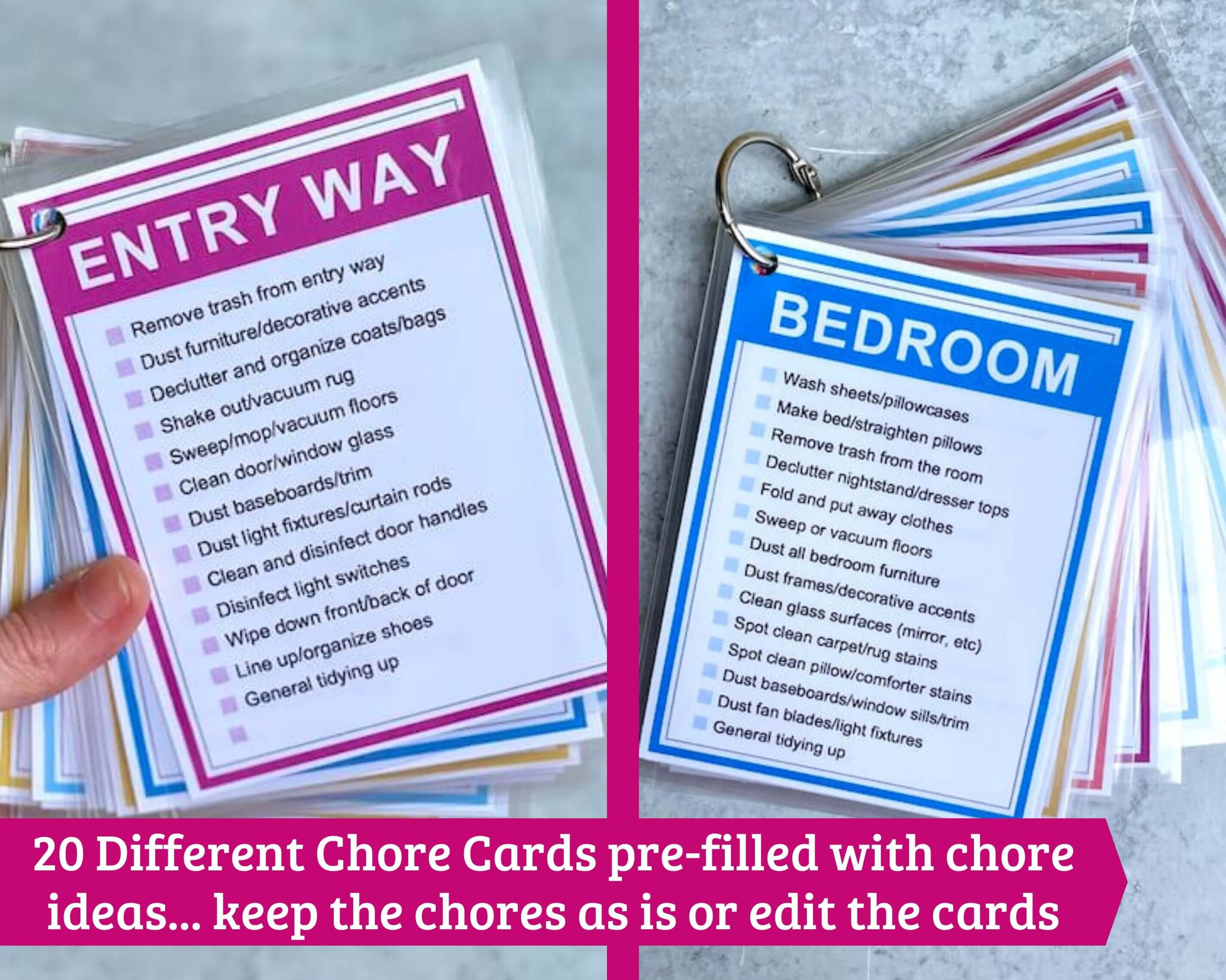 Editable Cleaning Chore Cards Printable Cleaning Checklist - Etsy