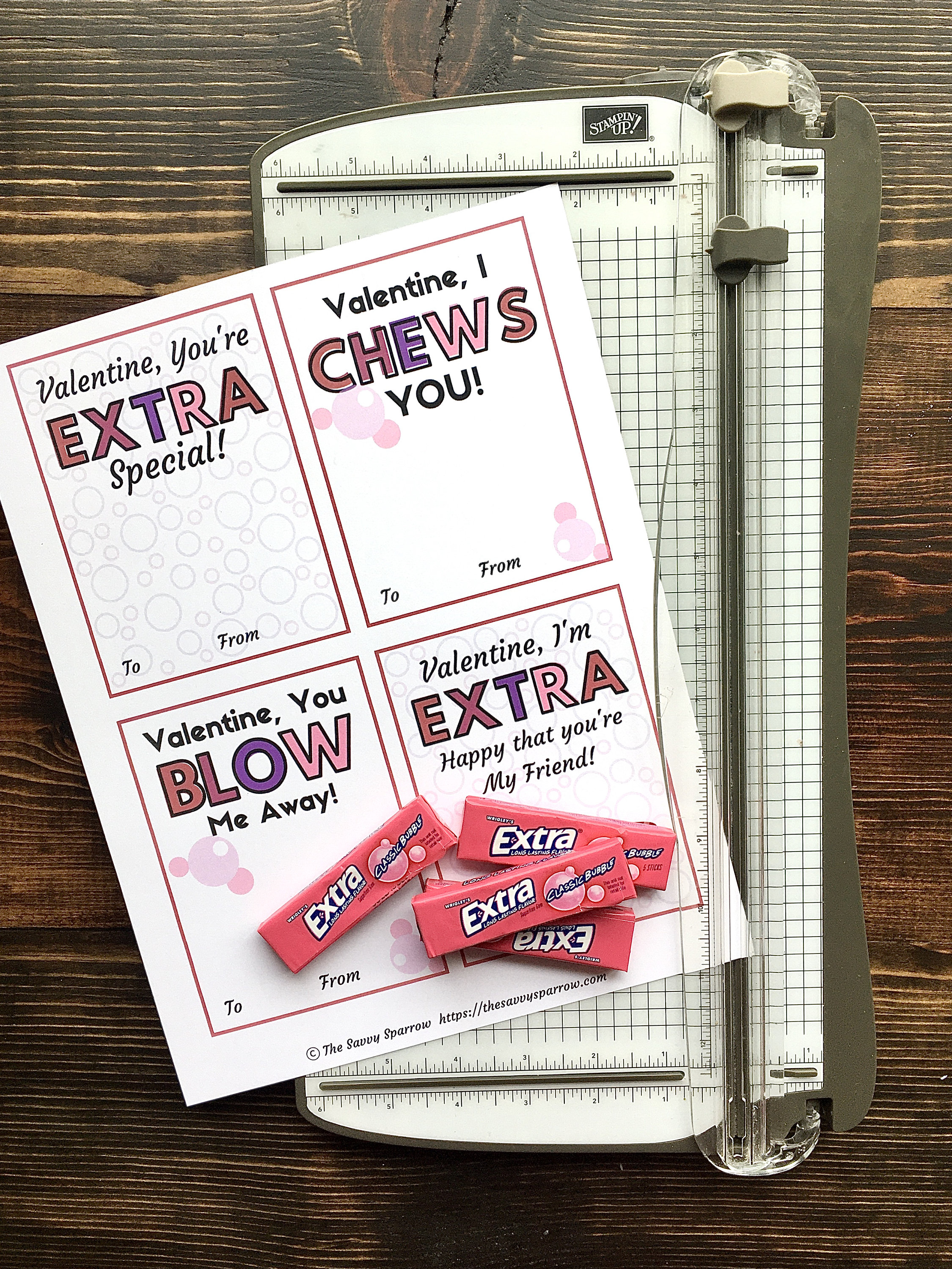 Printable Valentines Cards for Bubble Gum Valentines - Etsy