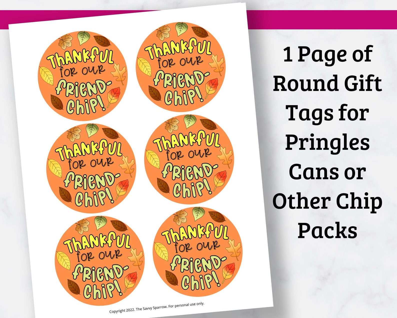 Friend-chip Thanksgiving Gift Tags for Kids - Printable Thanksgiving ...